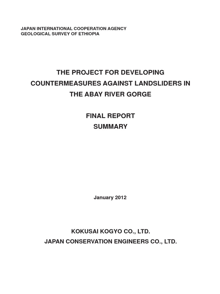 The Project For Developing Countermeasures Against Landsliders in The ...