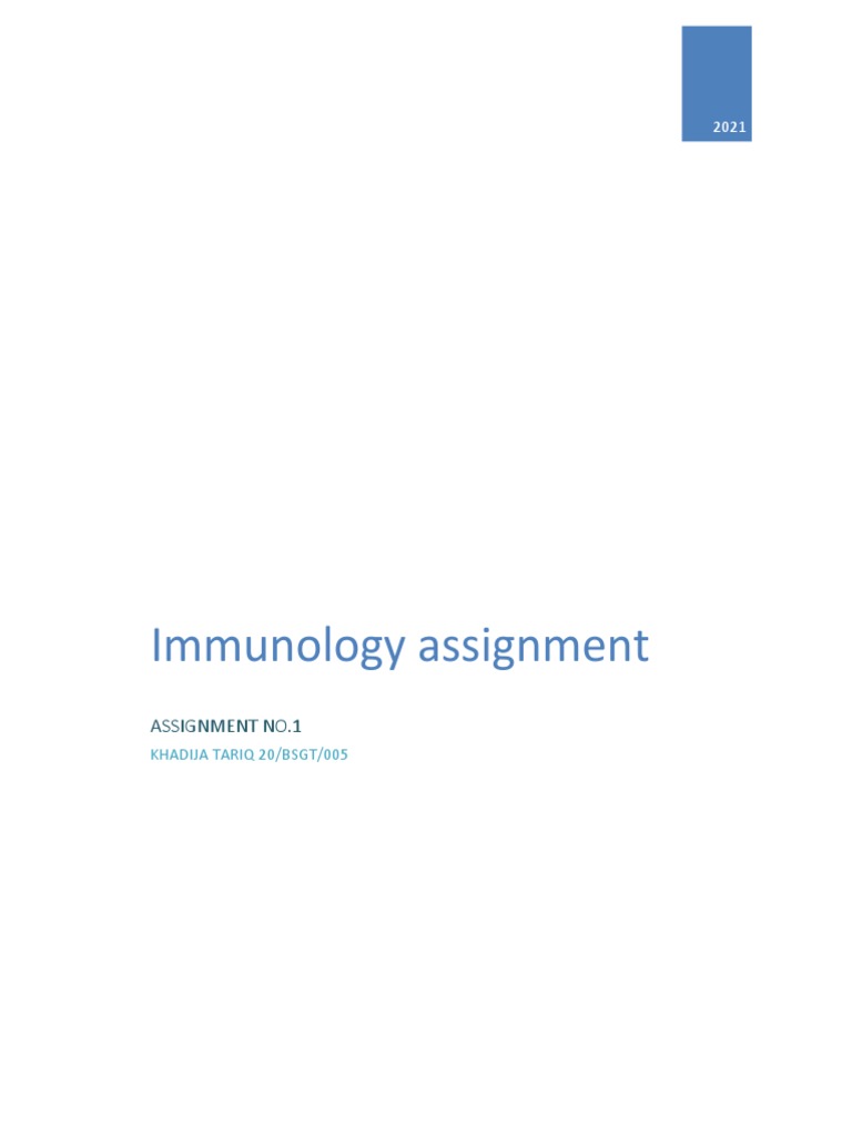 Immunology Assignment 1 | PDF | Immune System | Innate Immune System