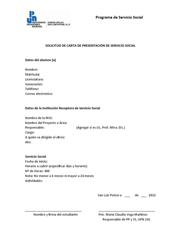 Formatos para El Servicio Social | PDF