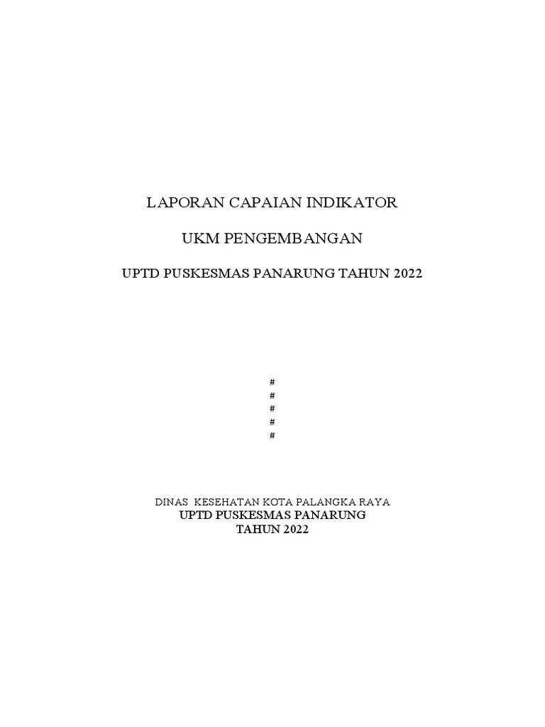 2.7.1.5 Laporan Capaian Indikator Ukm Pengembangan | PDF