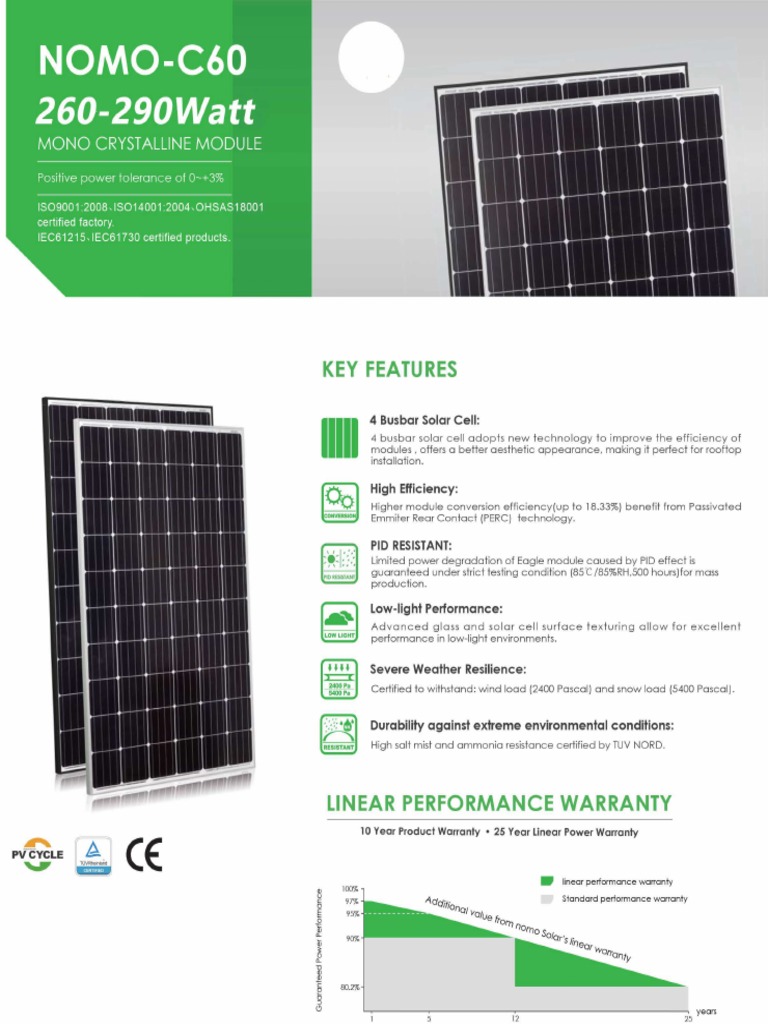 Solar Panel Specification | PDF
