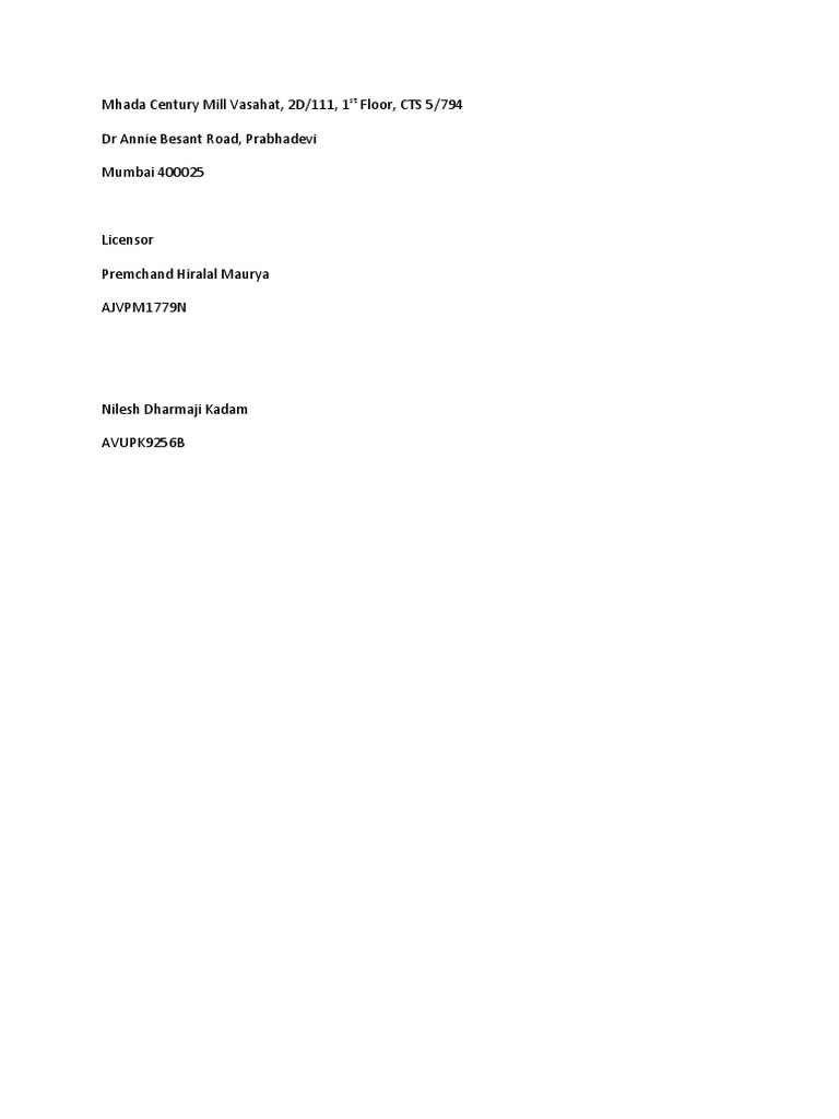 Mhada Century Mill Vasahat | PDF