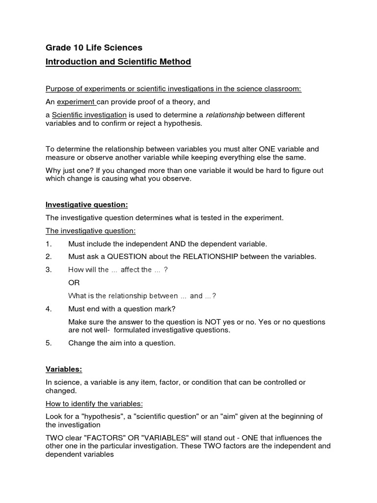 LS GR 10 Introduction and Scientific Method 2021 | PDF | Experiment ... LS GR 10 Introduction and Scientific Method 2021 | PDF | Experiment ...