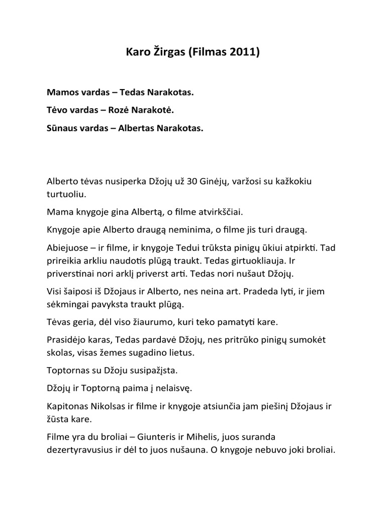 Karo Žirgas Filmas | PDF