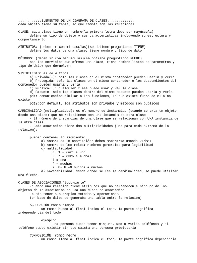 Diagramas de Clases | PDF | Objeto (informática) | Clase (Programación informática)