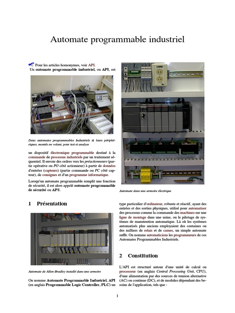 Automate Programmable Industriel Pdf Automate Programmable