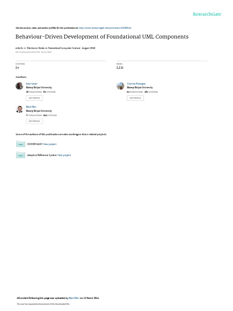 Behaviour-Driven Development of Foundational UML C | PDF | Boolean Data ... Behaviour-Driven Development of Foundational UML C | PDF | Boolean Data ...