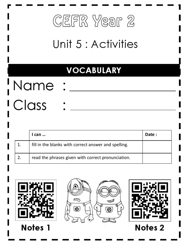 Unit 5 Vocabulary: Activities | PDF