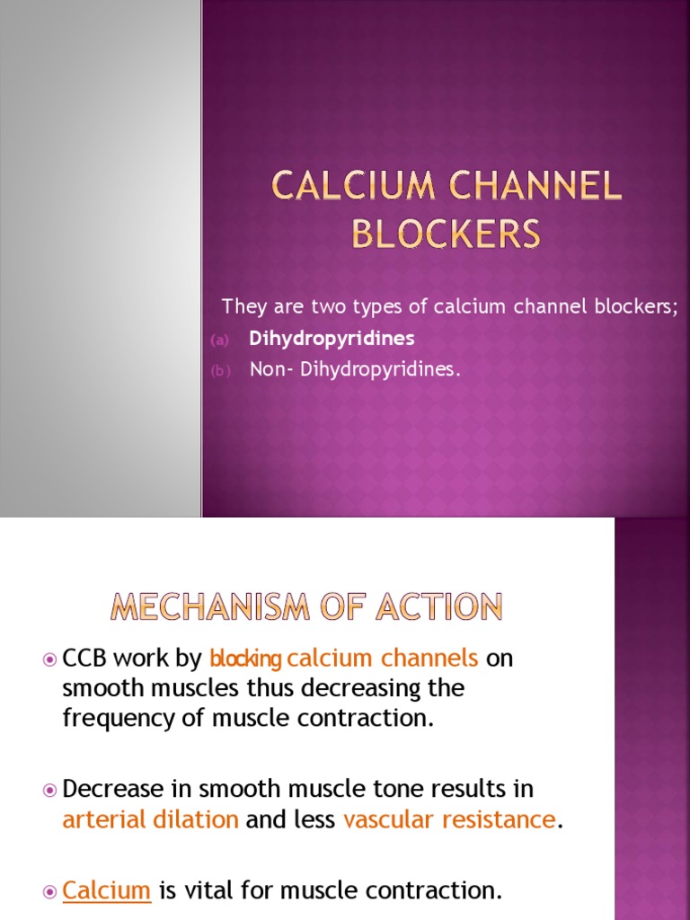 Calcium Channel Blockers | PDF | Wellness