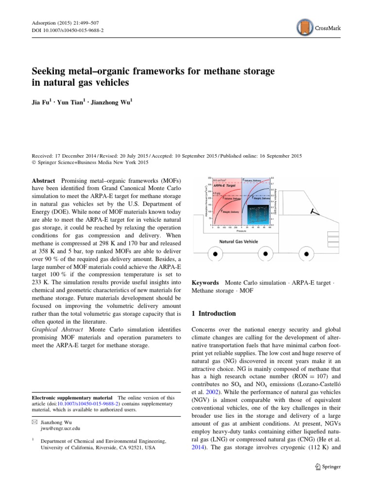 2015 CH4-storage-vehicles Wu Adsorption | PDF | Adsorption | Gases