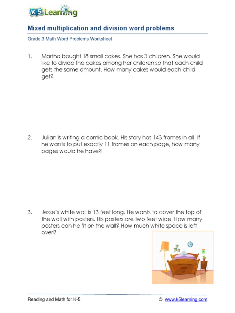 Grade 3 Mixed Multiplication and Division Word Problems B | PDF