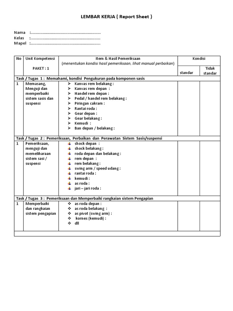 Lembar Kerja (PSSM) | PDF