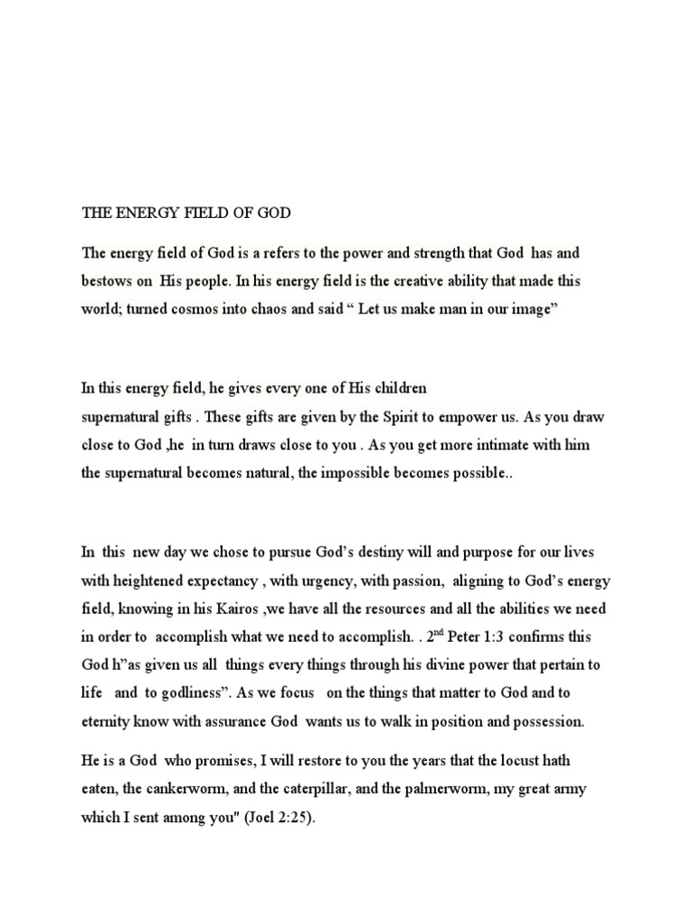 Unlocking God's Energy Field for Blessings | PDF | Religious Belief And ...