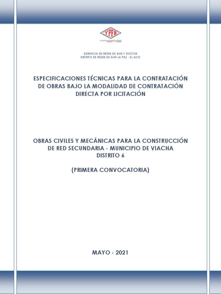 EETT y ANEXOS - D-6 VIACHA | PDF | Ingeniería | Multa (pena)