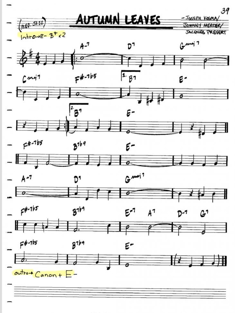 Autumn Leaves Eb | PDF