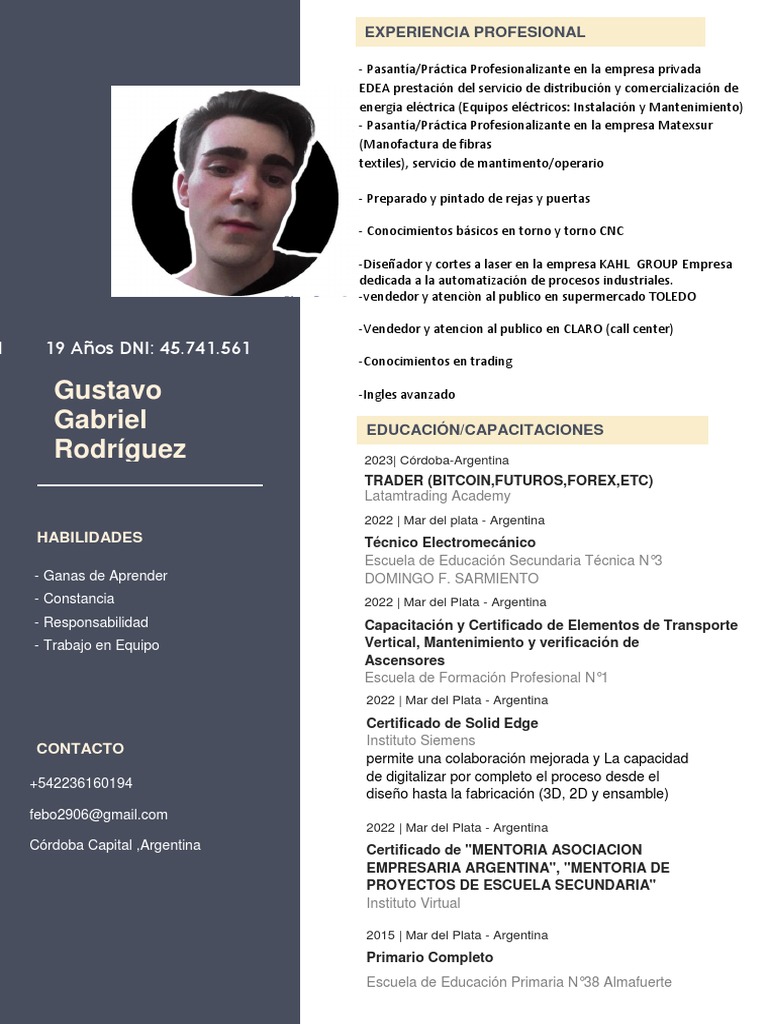 CV (Curriculum) Rodriguez Gustavo | PDF