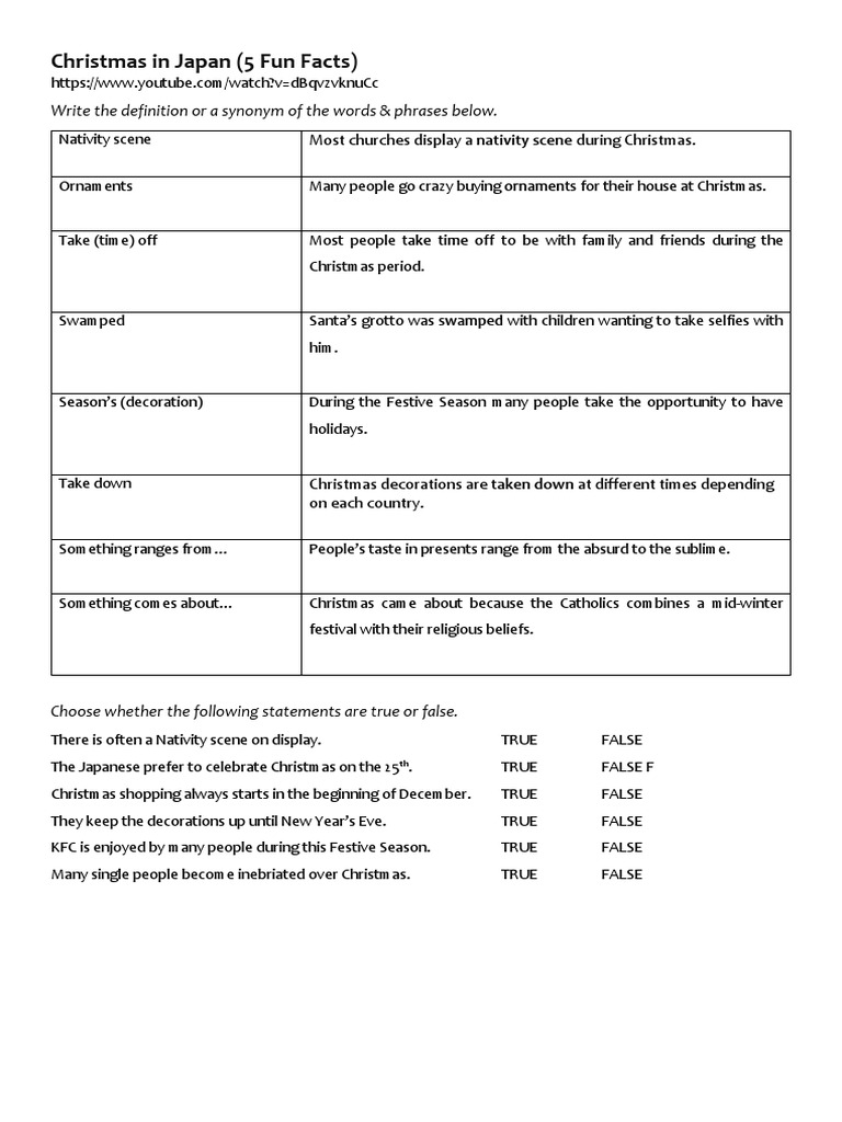 Christmas in Japan - Fun Facts | PDF | Christmas | Christmas And ...