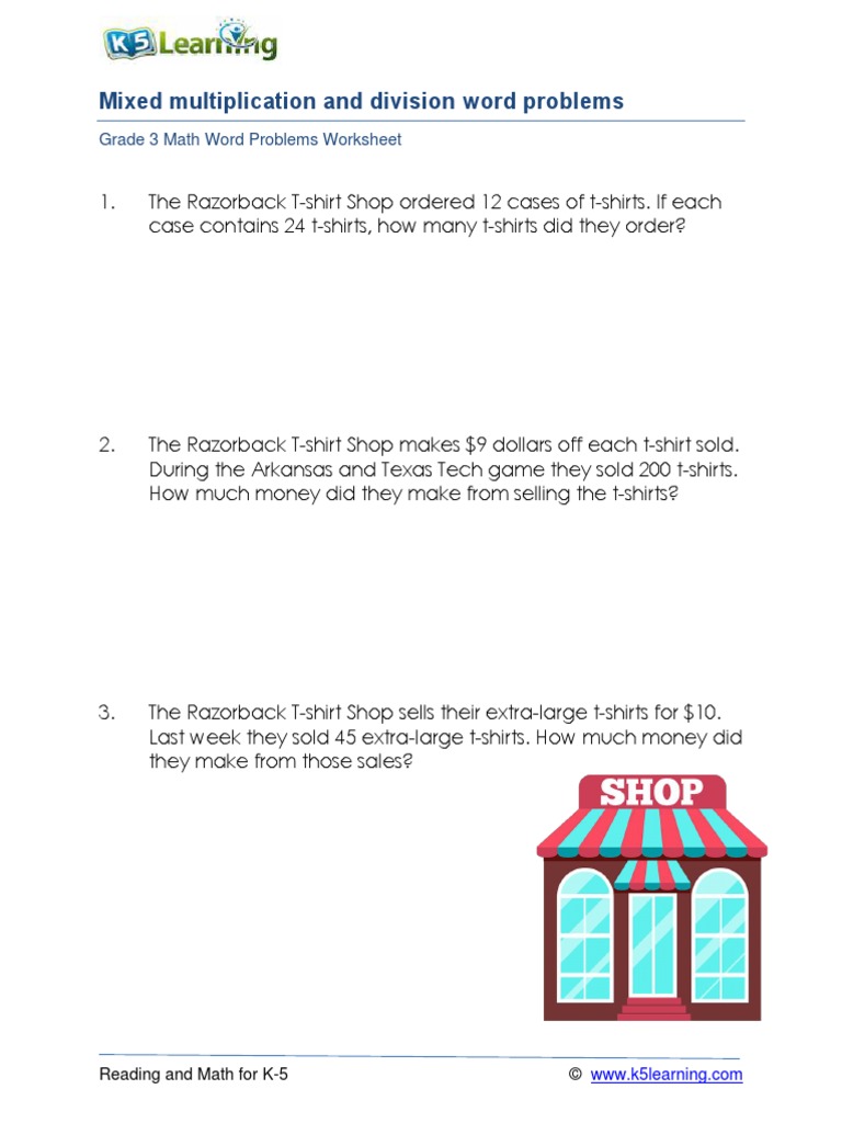 Grade 3 Mixed Multiplication and Division Word Problems e | PDF
