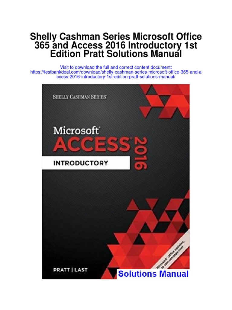 Shelly Cashman Series Microsoft Office 365 And Access 2016 Introductory