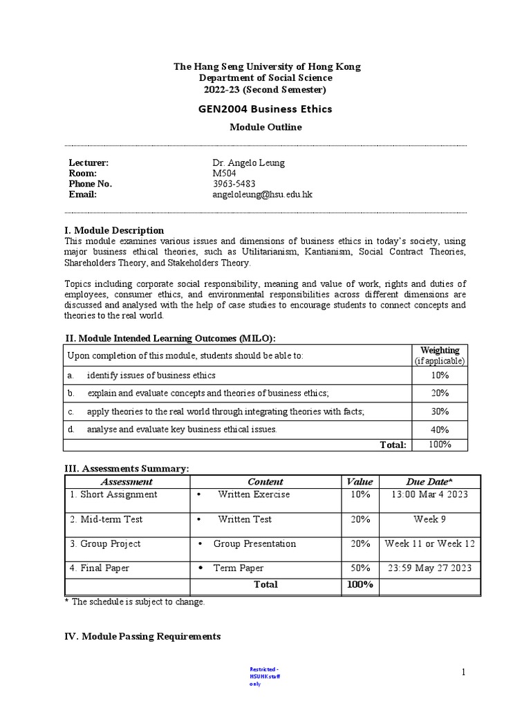 GEN2004 - 202223.S2 Module Outline | PDF
