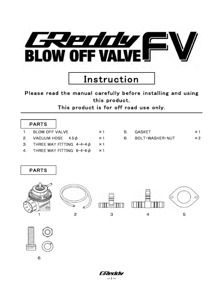 BOV FV Instruction Manual | PDF | Valve | Screw