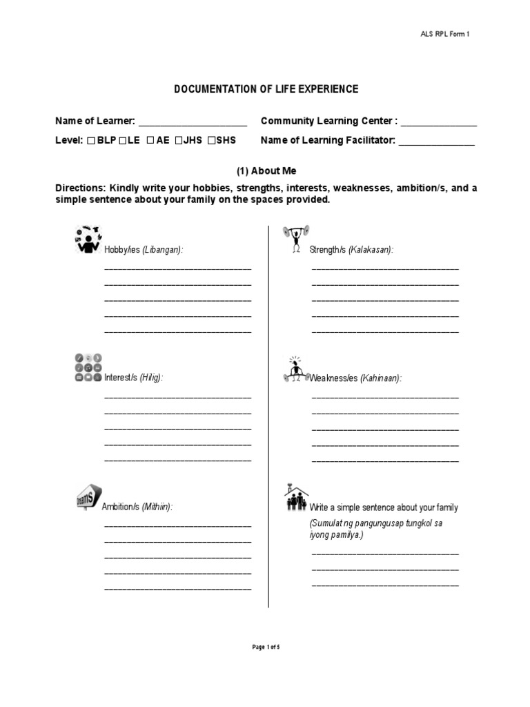 ALS - RPL Form 1 | PDF | Computing