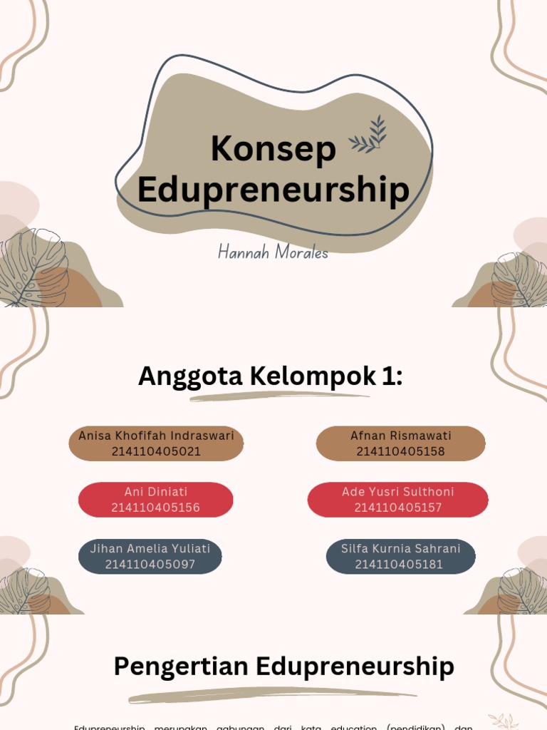 Edupreneurship Kelompok 1 | PDF