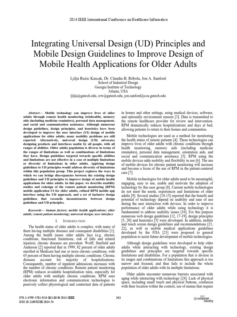 !integrating Universal Design (UD) Principles and | PDF | Usability ...