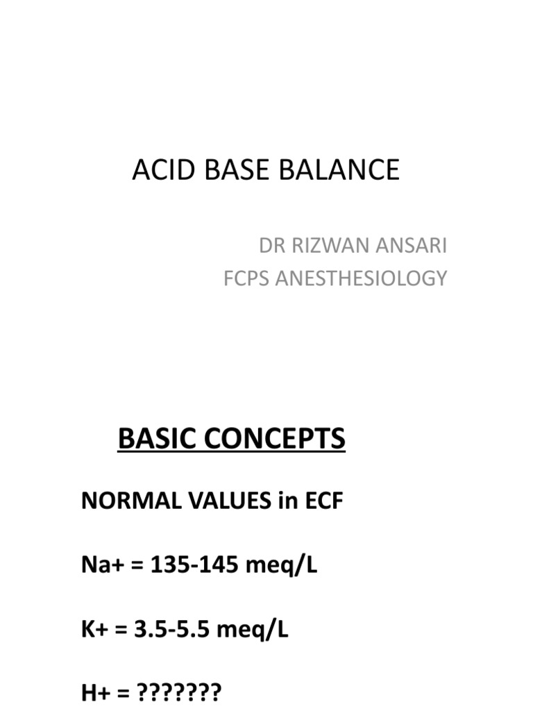 Acid Base Balance | PDF | Acid | Buffer Solution