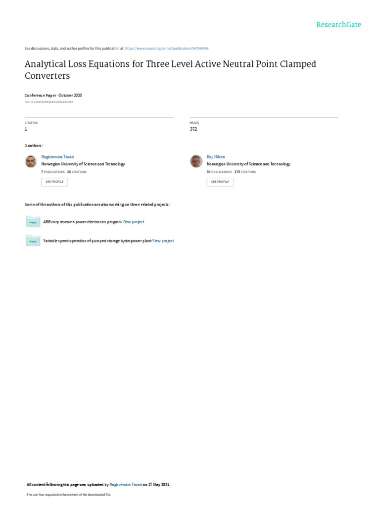 IECON2020 ANPC Analytical Loss Calculation v4 | PDF | Power Inverter ...