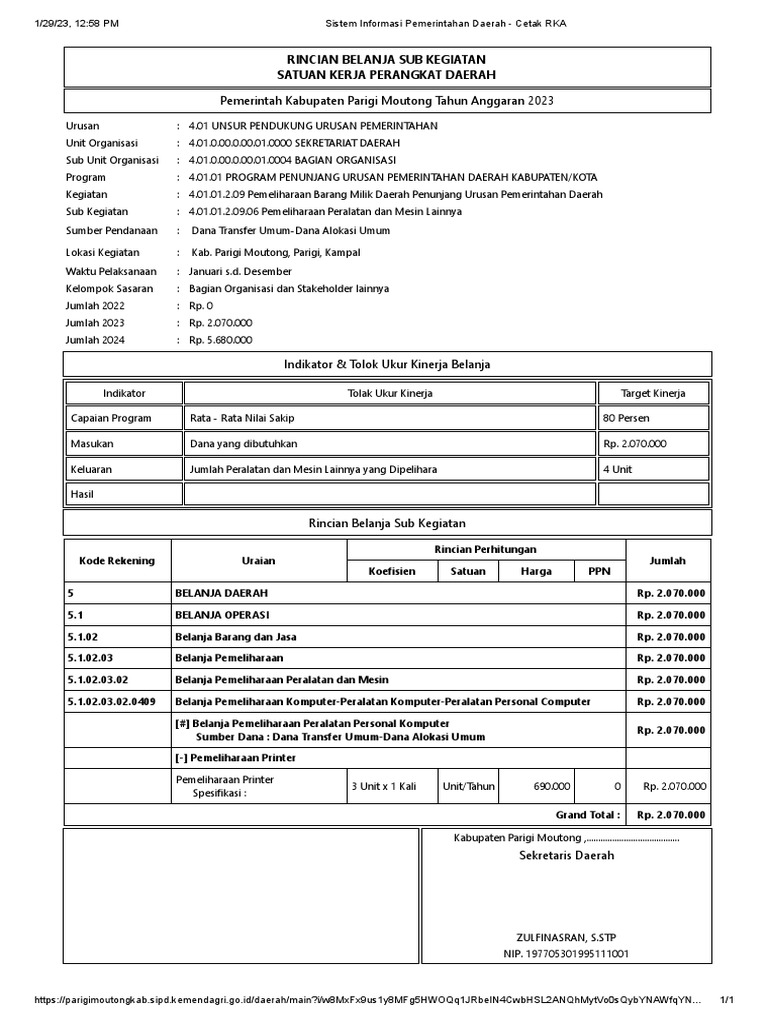 4.01.01.2.09.06 Pemeliharaan Peralatan Dan Mesin Lainnya | PDF