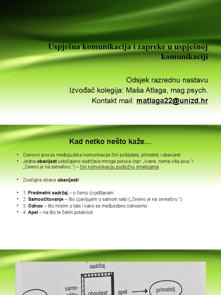 5.uspješna Komunikacija I Zapreke U Uspješnoj Komunikaciji | PDF