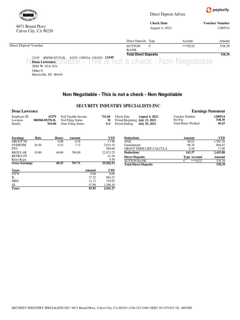 Non Negotiable - This Is Not A Check - Non Negotiable | PDF | Taxes ...