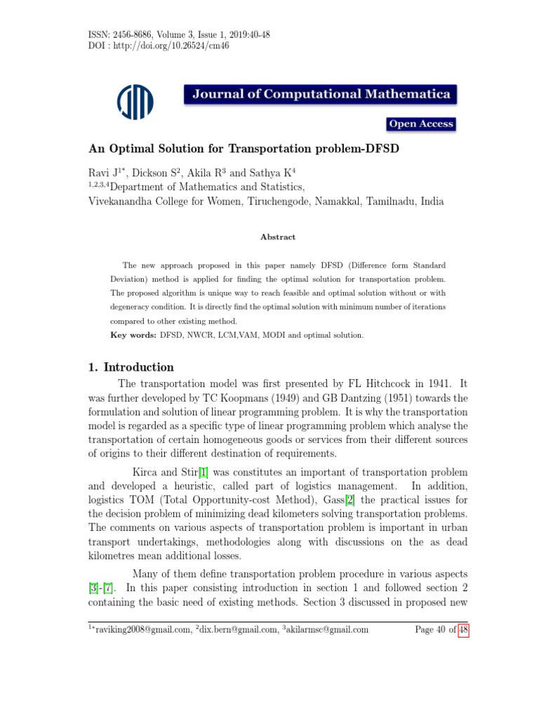 50-Article Text-92-1-10-20191212 | PDF | Mathematical Optimization | Linear Programming
