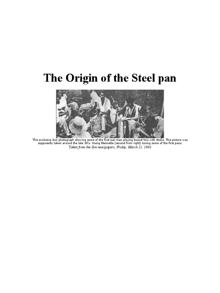 The Origin of The Steelpan | PDF