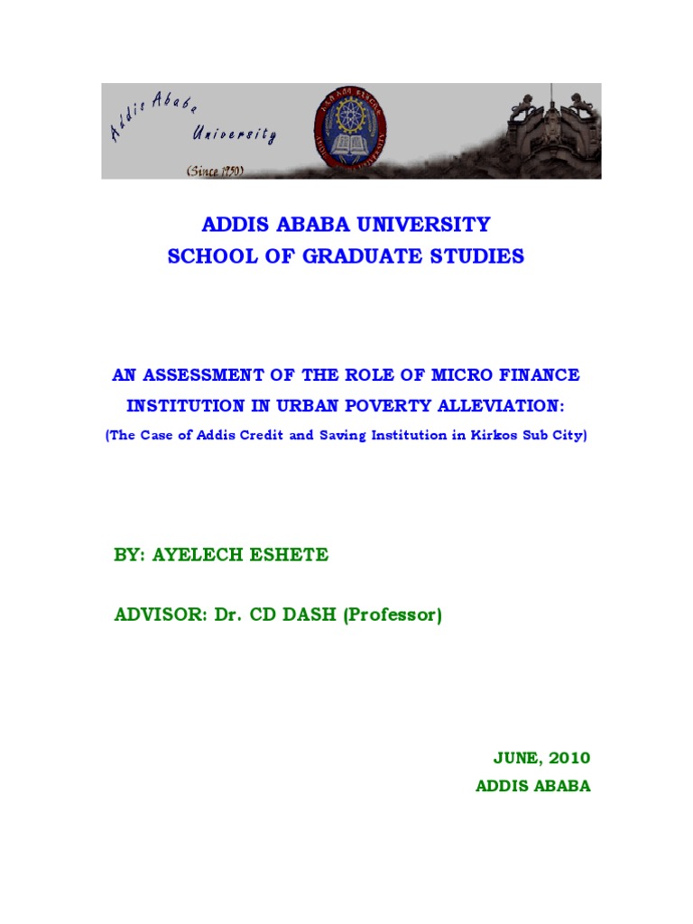 Ayelech Eshete | PDF | Microfinance | Poverty