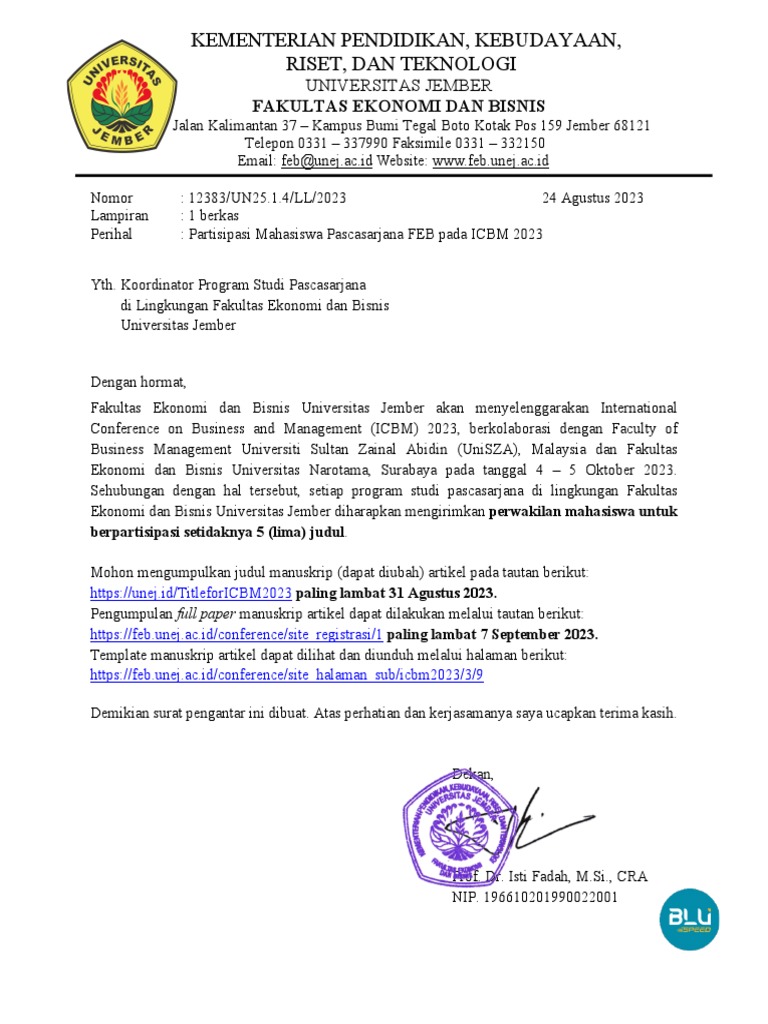 ICBM 2023 - Surat Ke KPS | PDF