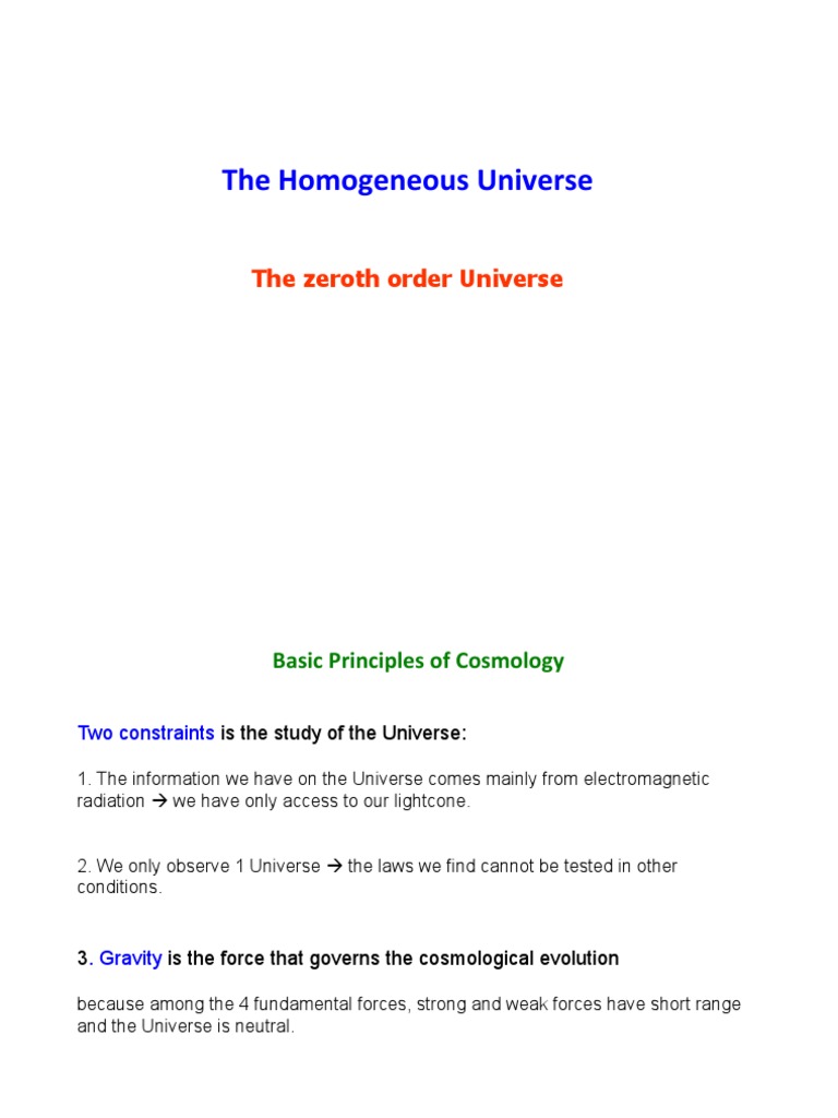 01 HomogeneousUniverse 1 | PDF | Universe | Cosmic Microwave Background