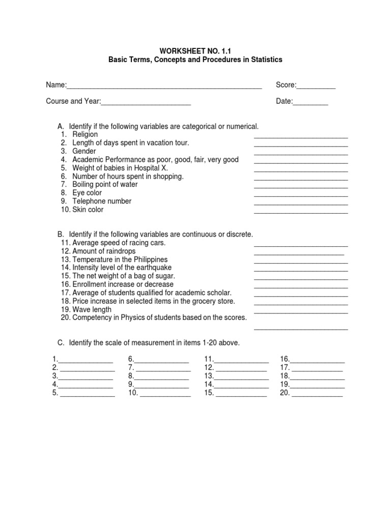 Activity 1.1 To 1.3 Stat | PDF | Statistics | Mathematics
