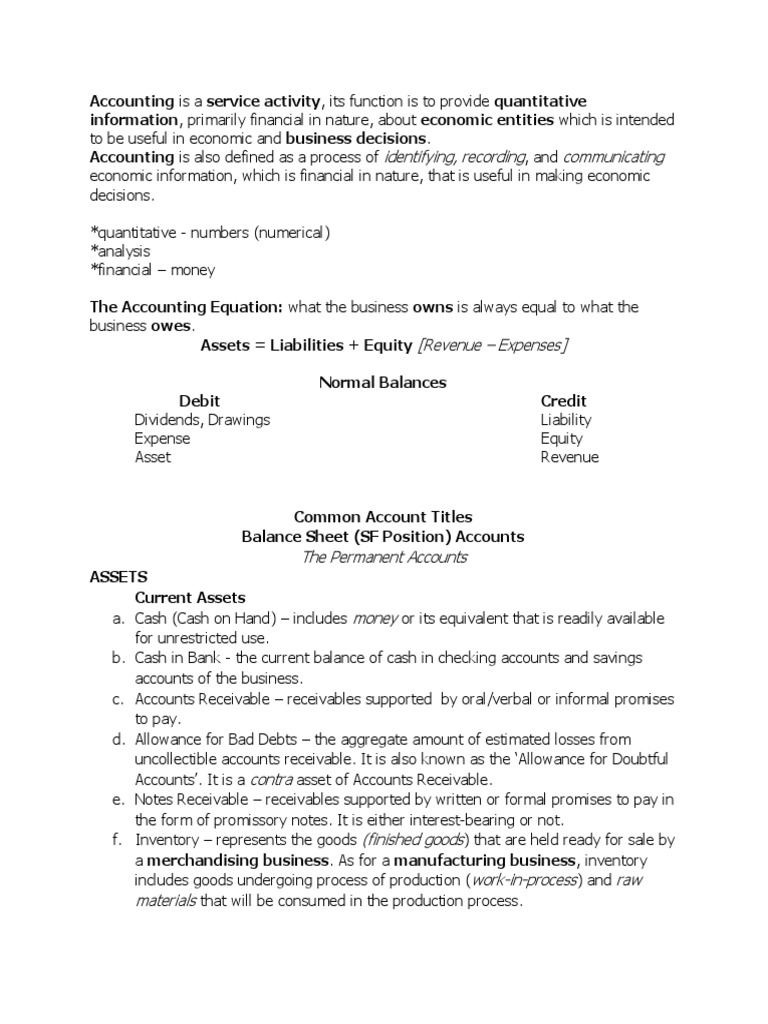 Account Titles | Download Free PDF | Debits And Credits | Equity (Finance) Account Titles | Download Free PDF | Debits And Credits | Equity (Finance)