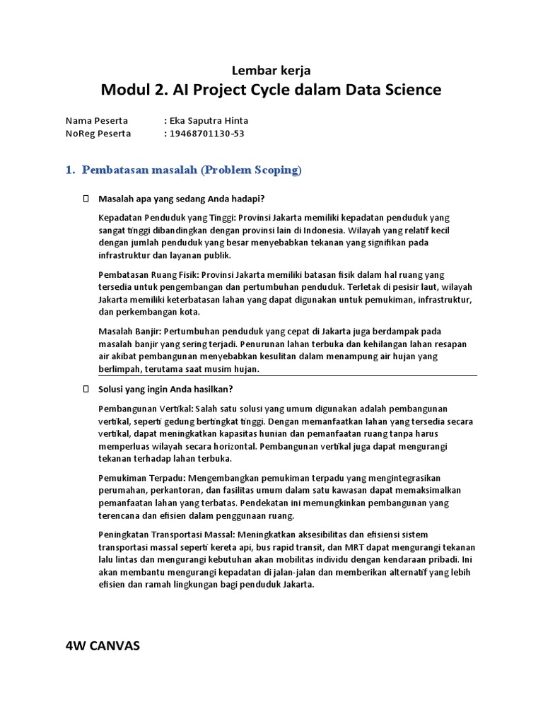 DATA SCIENCE SMA - SMK - Modul 2 - Lembar Kerja | PDF