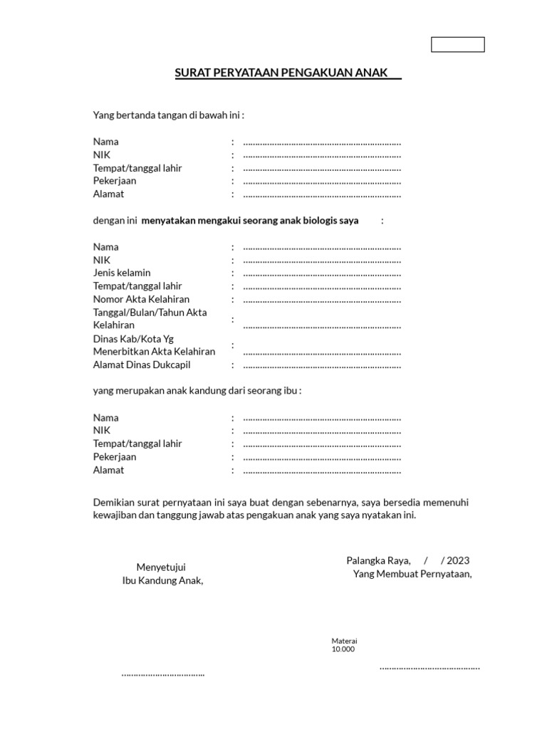 D5e4e-F210 Pengakuan Anak - PDF 1 | PDF