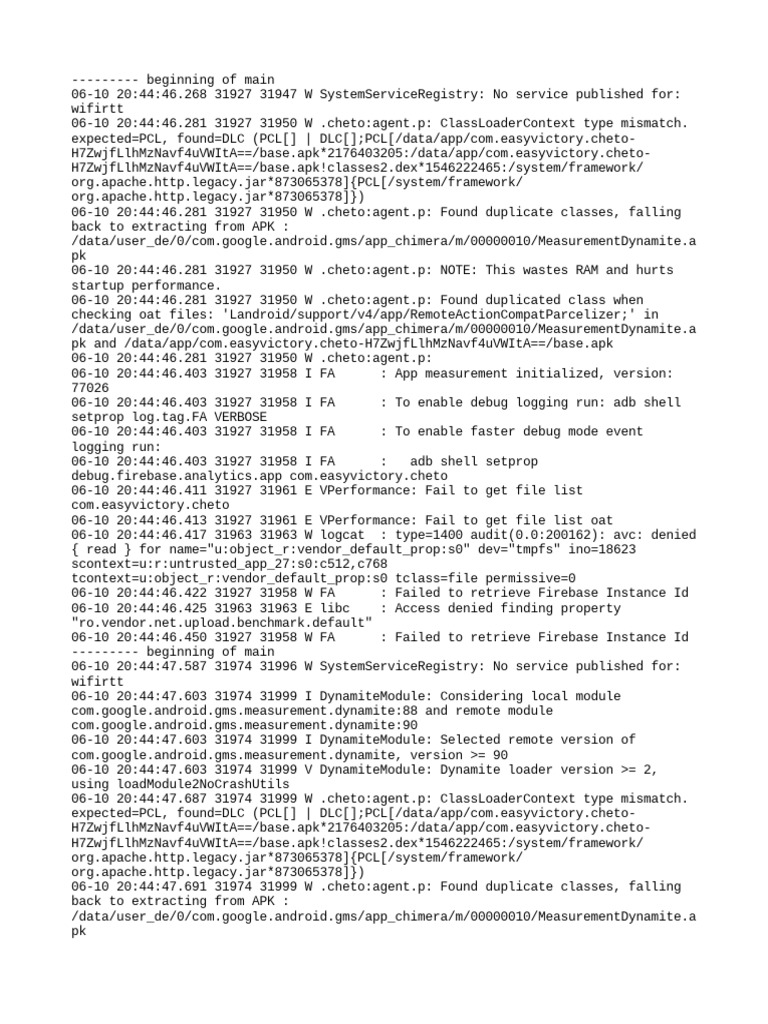 Com - Easyvictory.cheto Logcat | PDF | Computing | Software