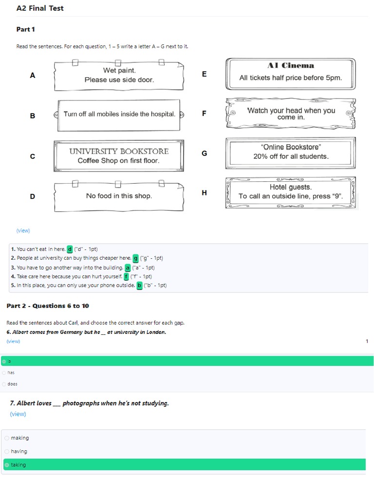 Reding Exam A2 | PDF