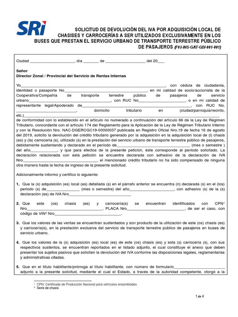 Solicitud de Devoluci - N Del IVA Chasis y Carrocer - As | PDF | Contabilidad | Cheque