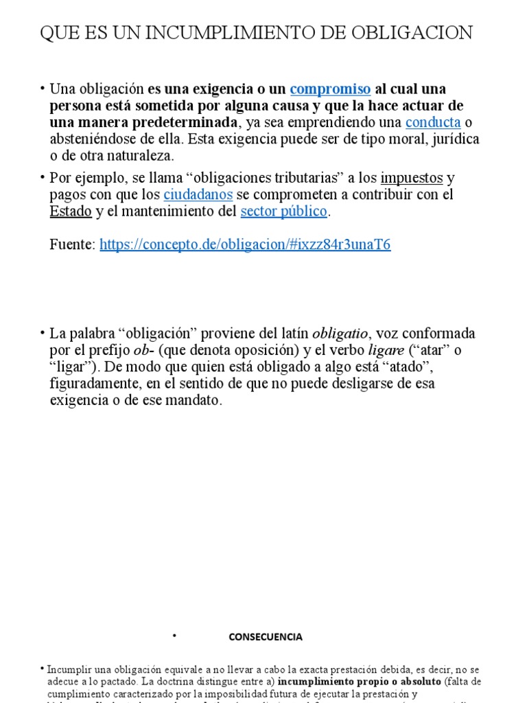 Consecuencias Del Incumplimiento de Las Obligaciones | PDF | Justicia ...