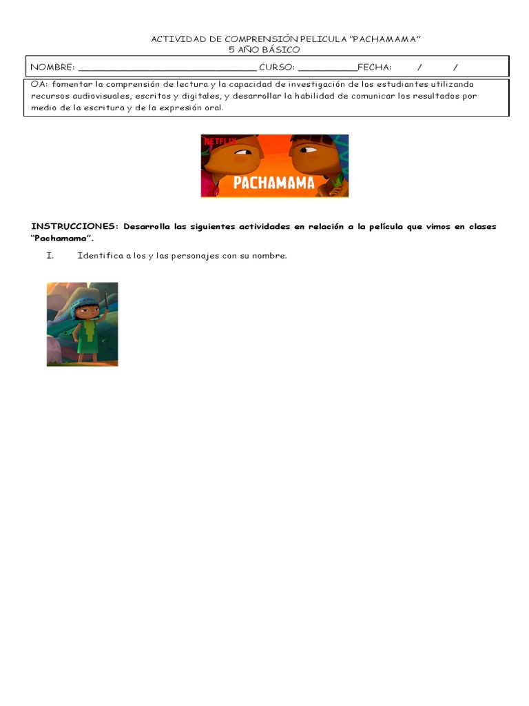 Guía de Actividades Película Pachamama | PDF