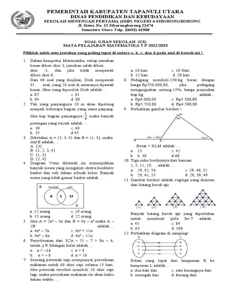 Fix Soal Us Kls 9 SMP 4 | PDF