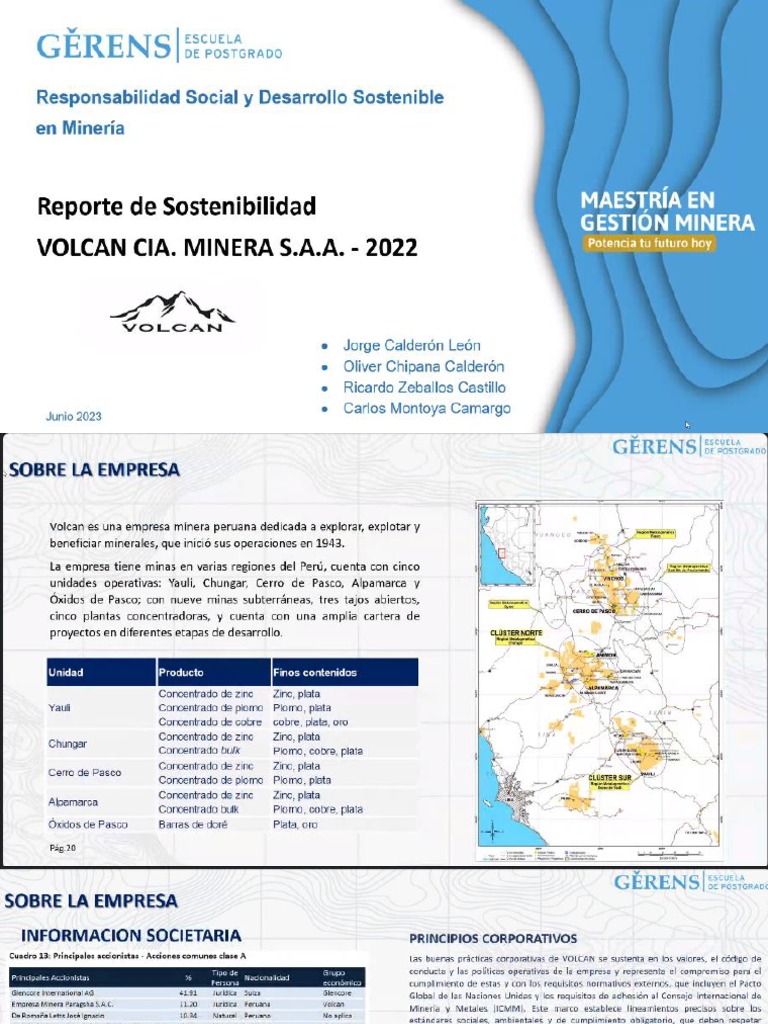 VOLCAN - Presentación de Grupo 02 | PDF