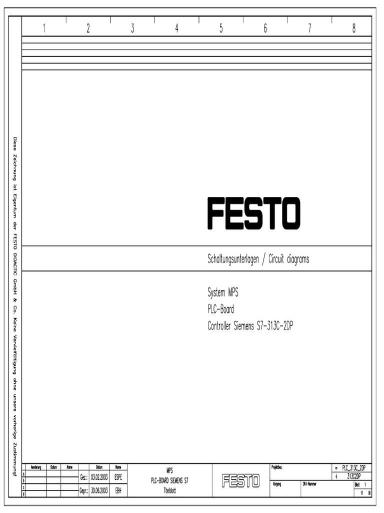 Electric Circuit Diagram PLC Board S7 313C 2DP | PDF